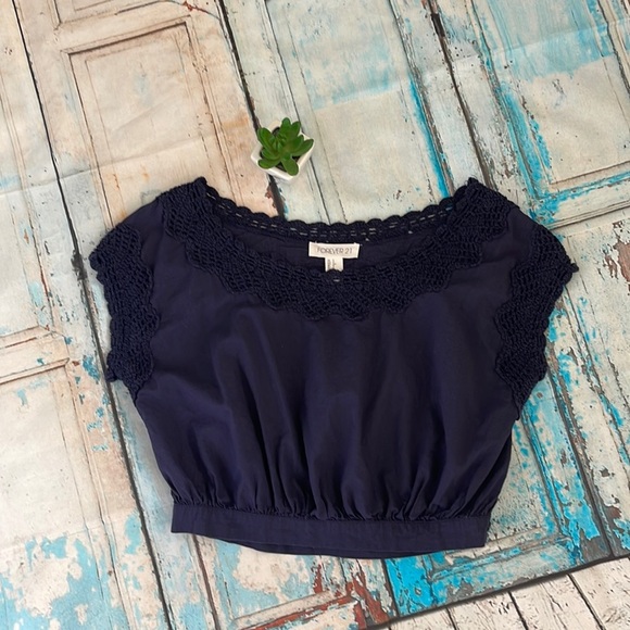 Forever 21 | Tops | Navy Blue Crop Top | Poshmark